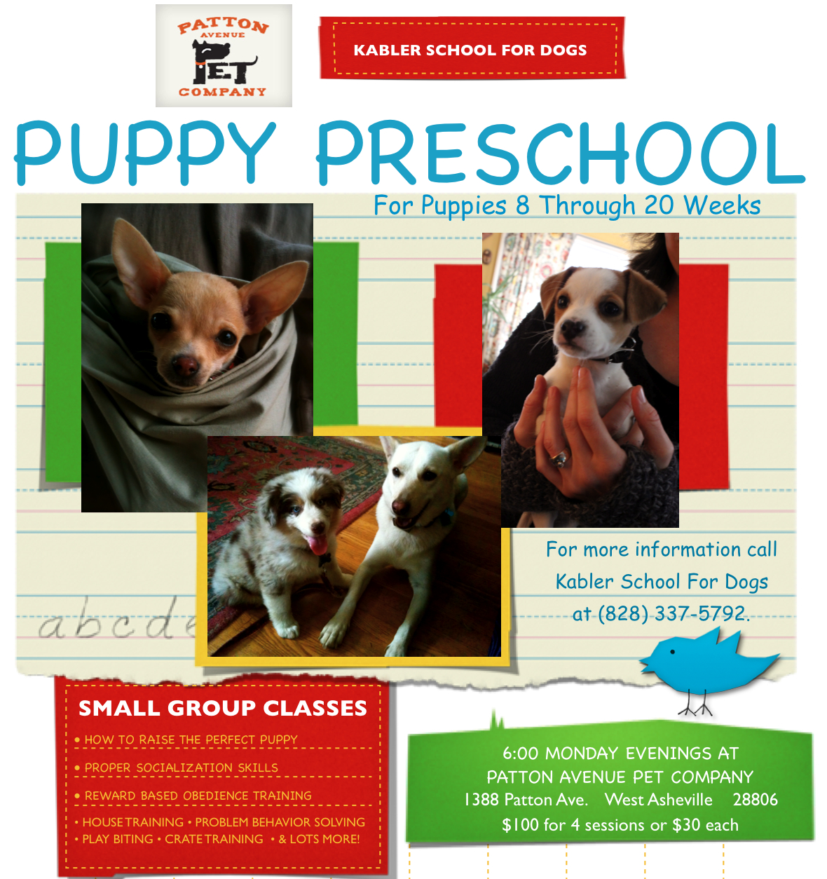 Puppy Preschool Ad | Kabler School For Dogs